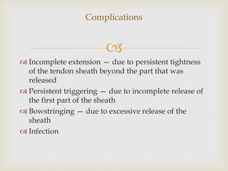 Trigger finger,causes,symptom,management | PPTX