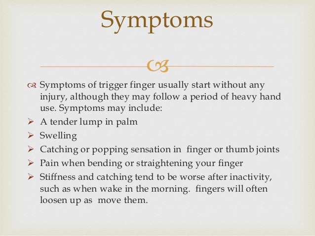 Trigger Finger Definition Etiology Symptoms Diagnosis