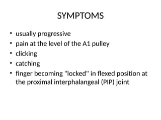 trigger finger causes, symptoms and treatment | PPT