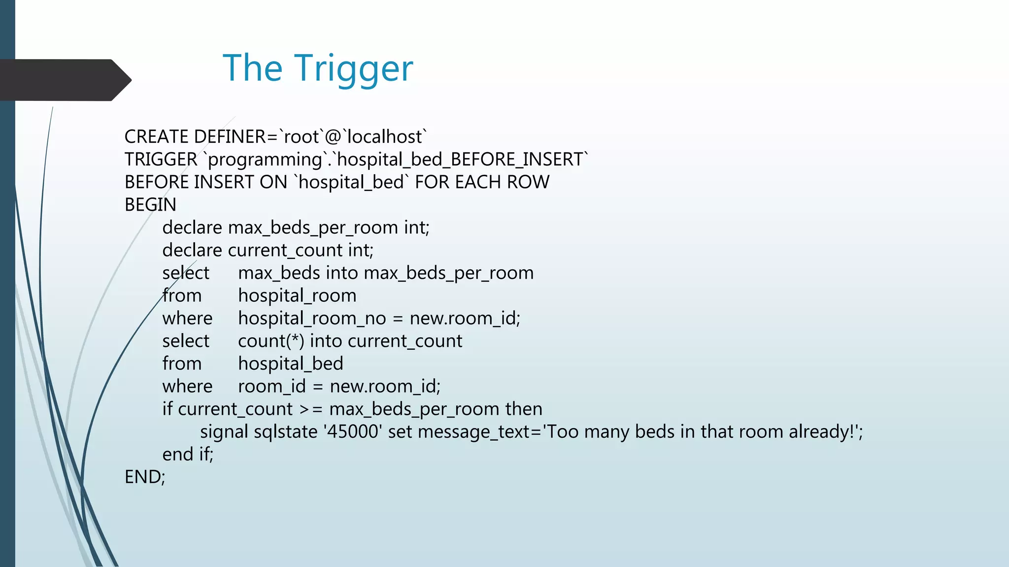 Trigger in mysql | PPTX