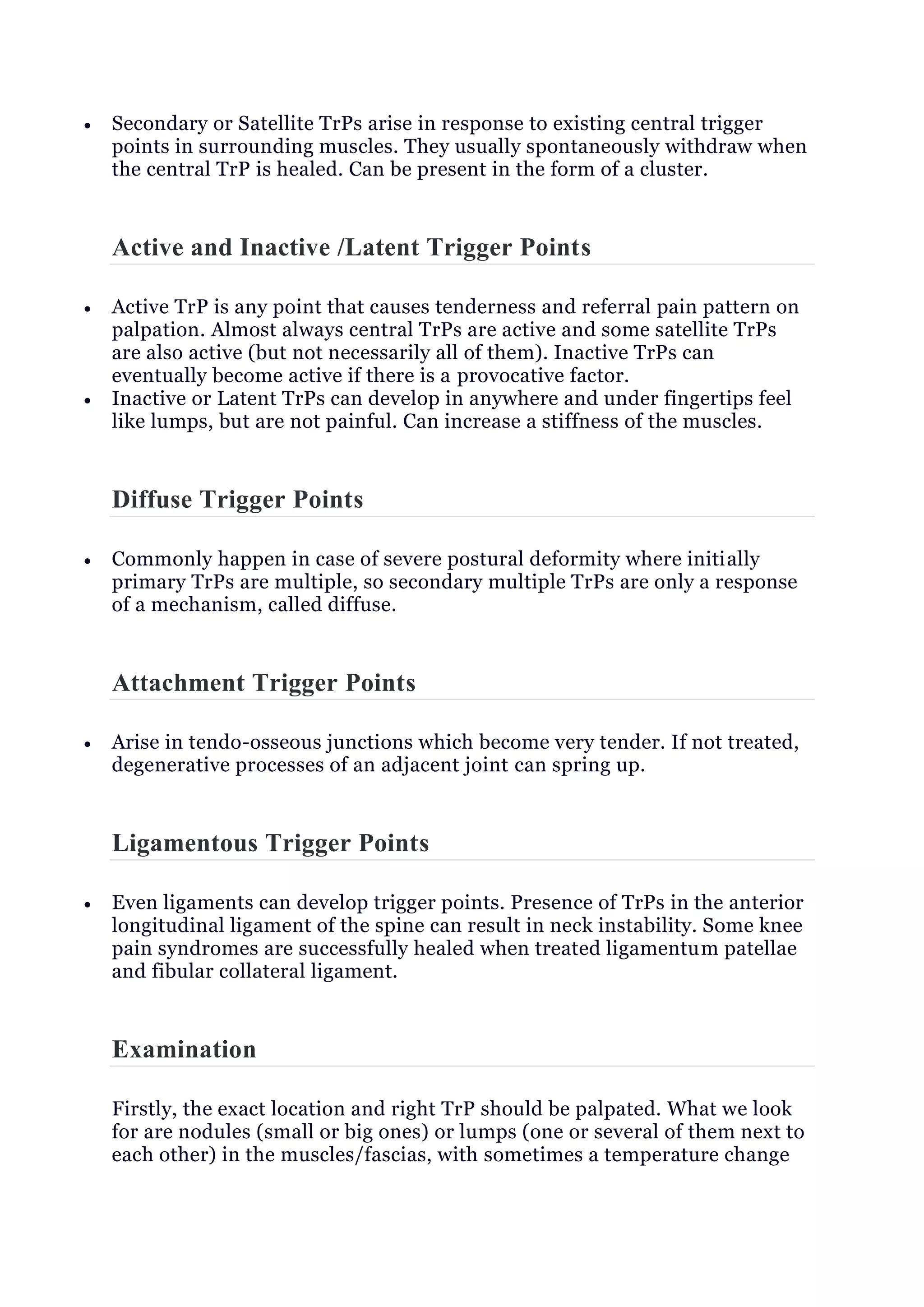 Trigger points & Tender Points | PDF
