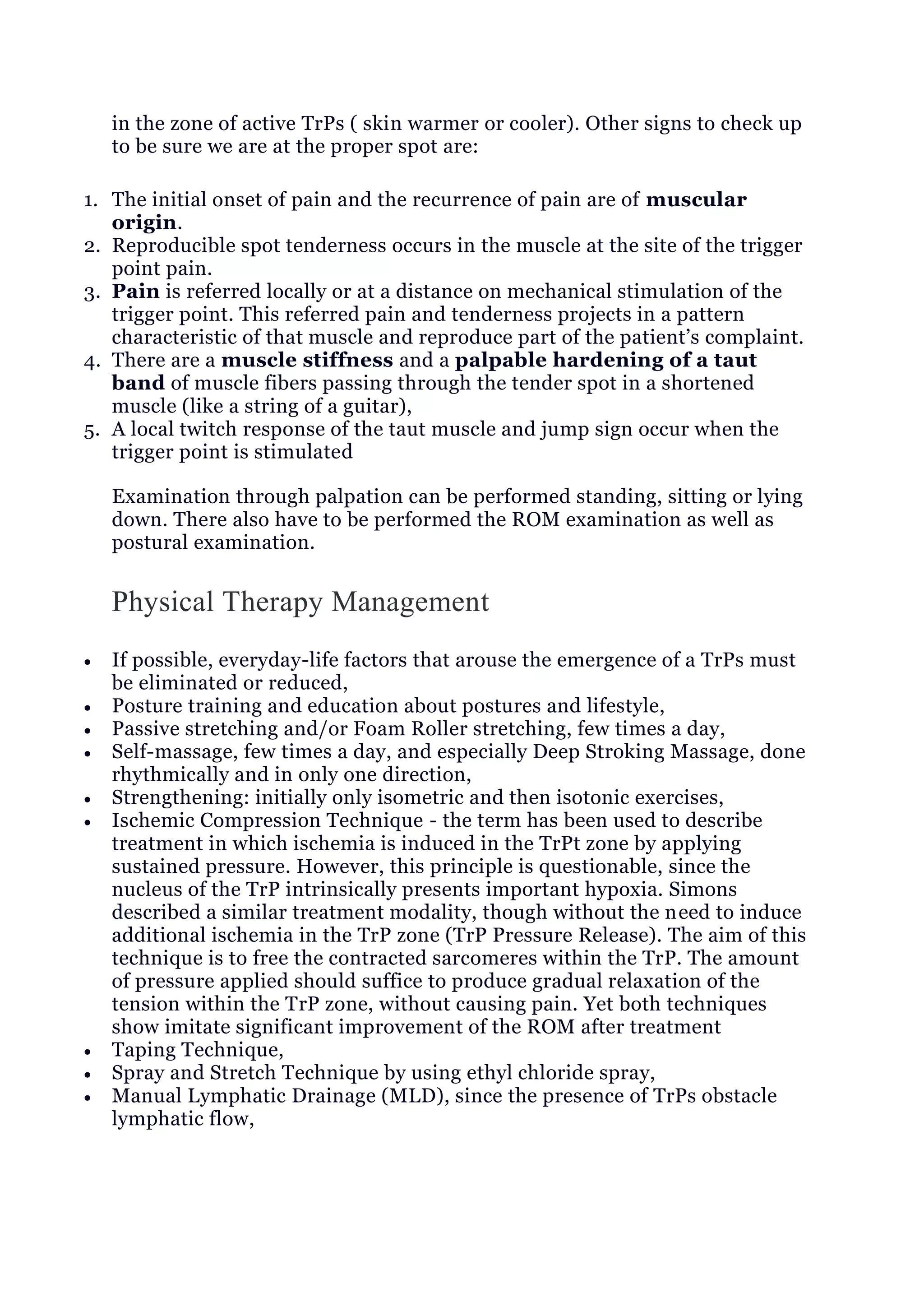 Trigger points & Tender Points | PDF