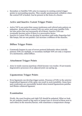 Trigger points & Tender Points | PDF