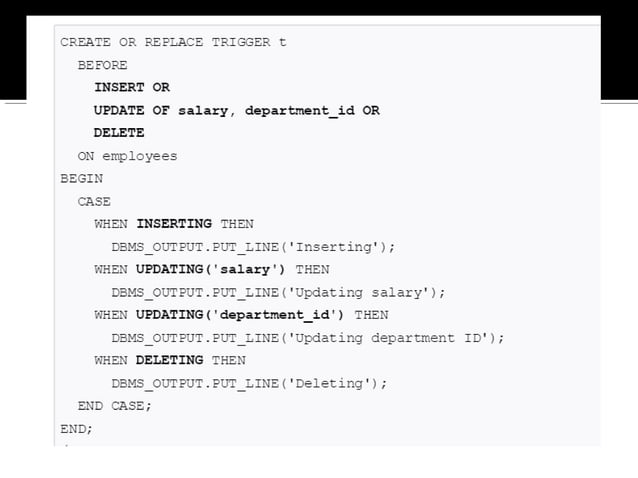 Database Triggers | PPT | Databases | Computer Software and Applications