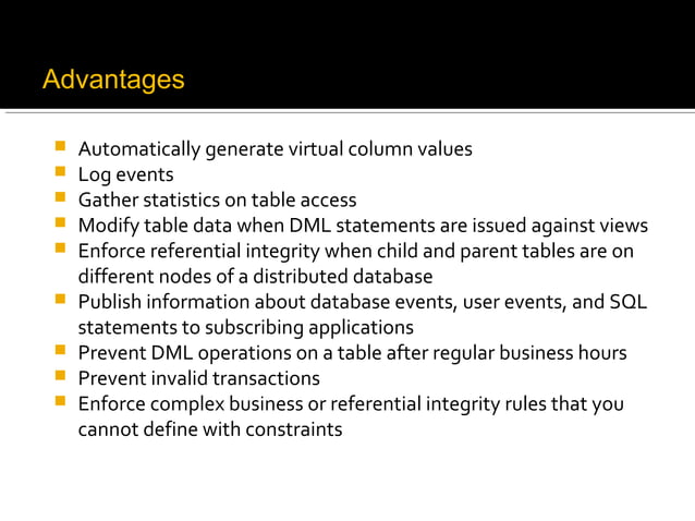 Database Triggers | PPT | Databases | Computer Software and Applications
