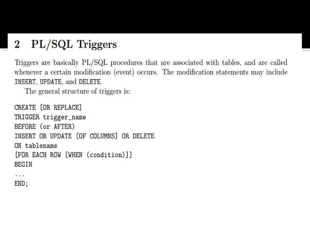Database Triggers | PPT | Databases | Computer Software and Applications