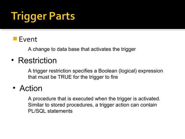 Database Triggers | PPT | Databases | Computer Software and Applications