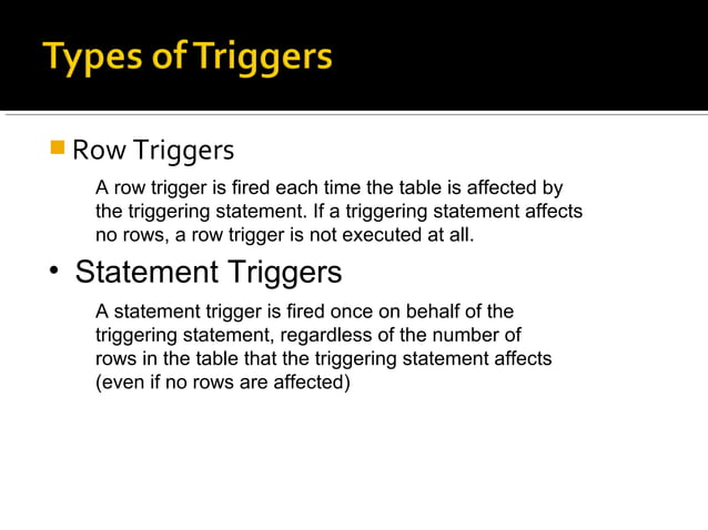 Database Triggers | PPT | Databases | Computer Software and Applications