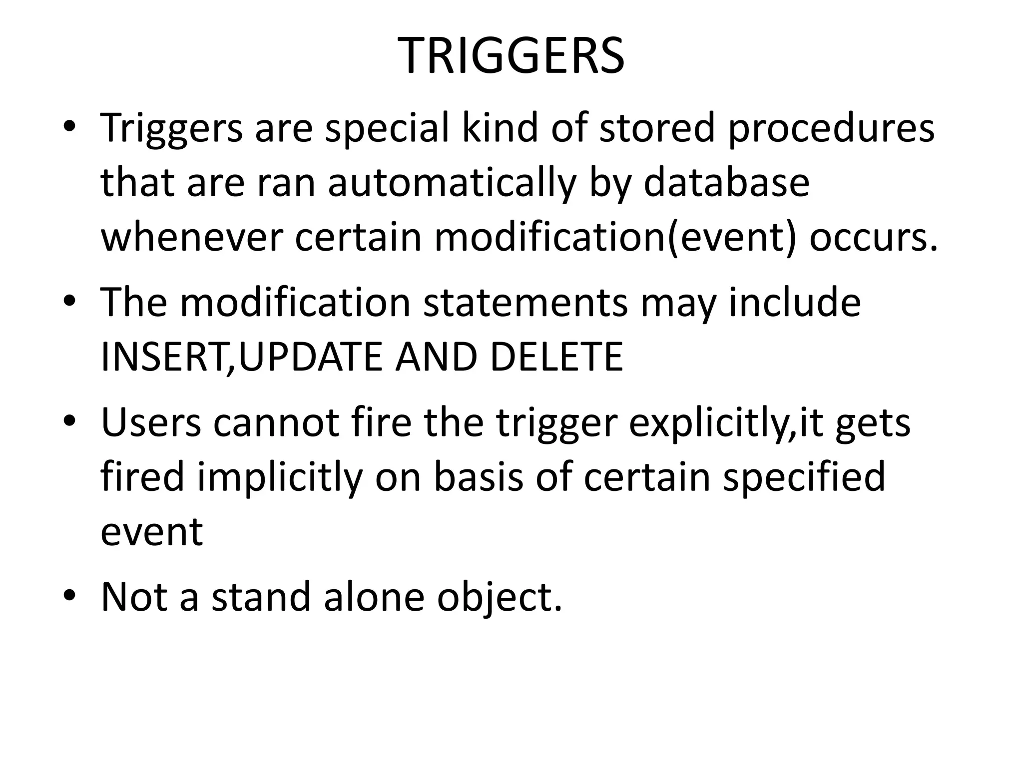 Triggers | PPT