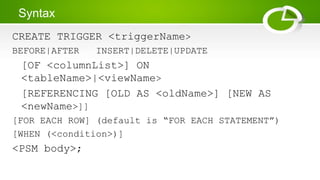 Triggers | PPT