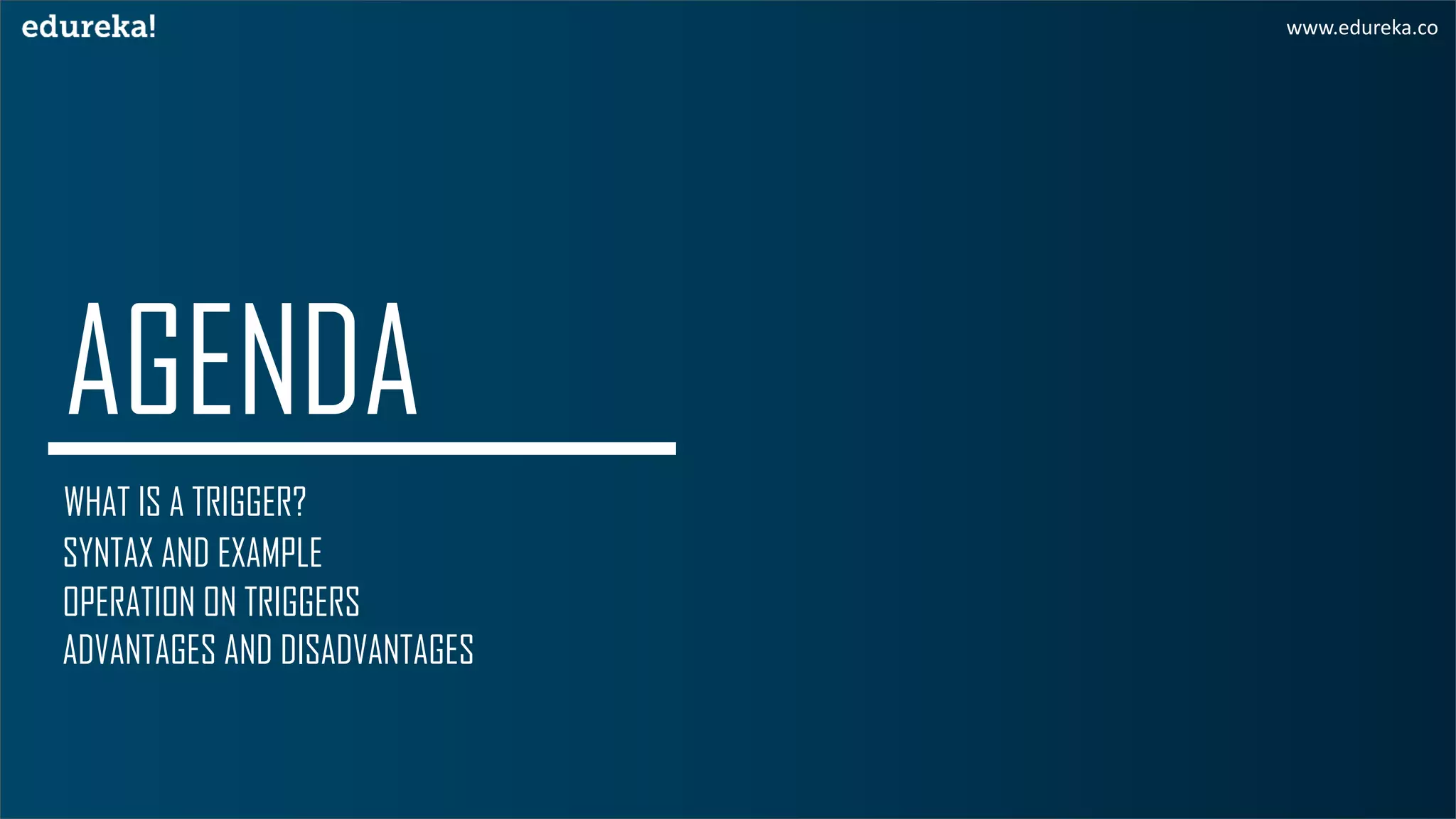 Triggers In Sql Edureka Ppt