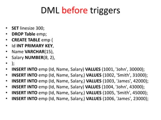 triggers.pptx | Databases | Computer Software and Applications