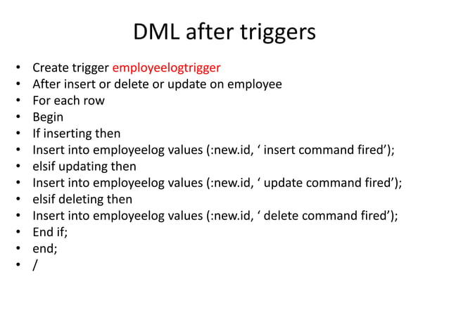triggers.pptx | Databases | Computer Software and Applications