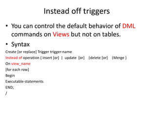 triggers.pptx | Databases | Computer Software and Applications