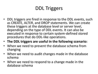 triggers.pptx | Databases | Computer Software and Applications