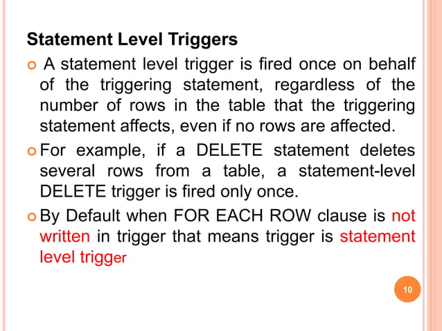 TRIGGERS IN DATABASE MANAGEMENT SYSTEM.ppt