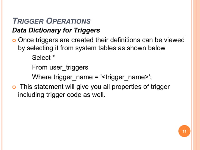 TRIGGERS IN DATABASE MANAGEMENT SYSTEM.ppt