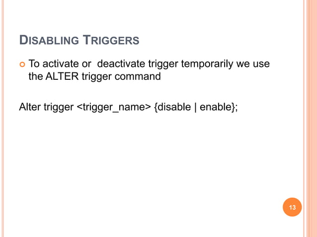 TRIGGERS IN DATABASE MANAGEMENT SYSTEM.ppt