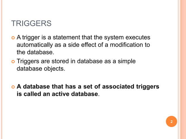 TRIGGERS IN DATABASE MANAGEMENT SYSTEM.ppt