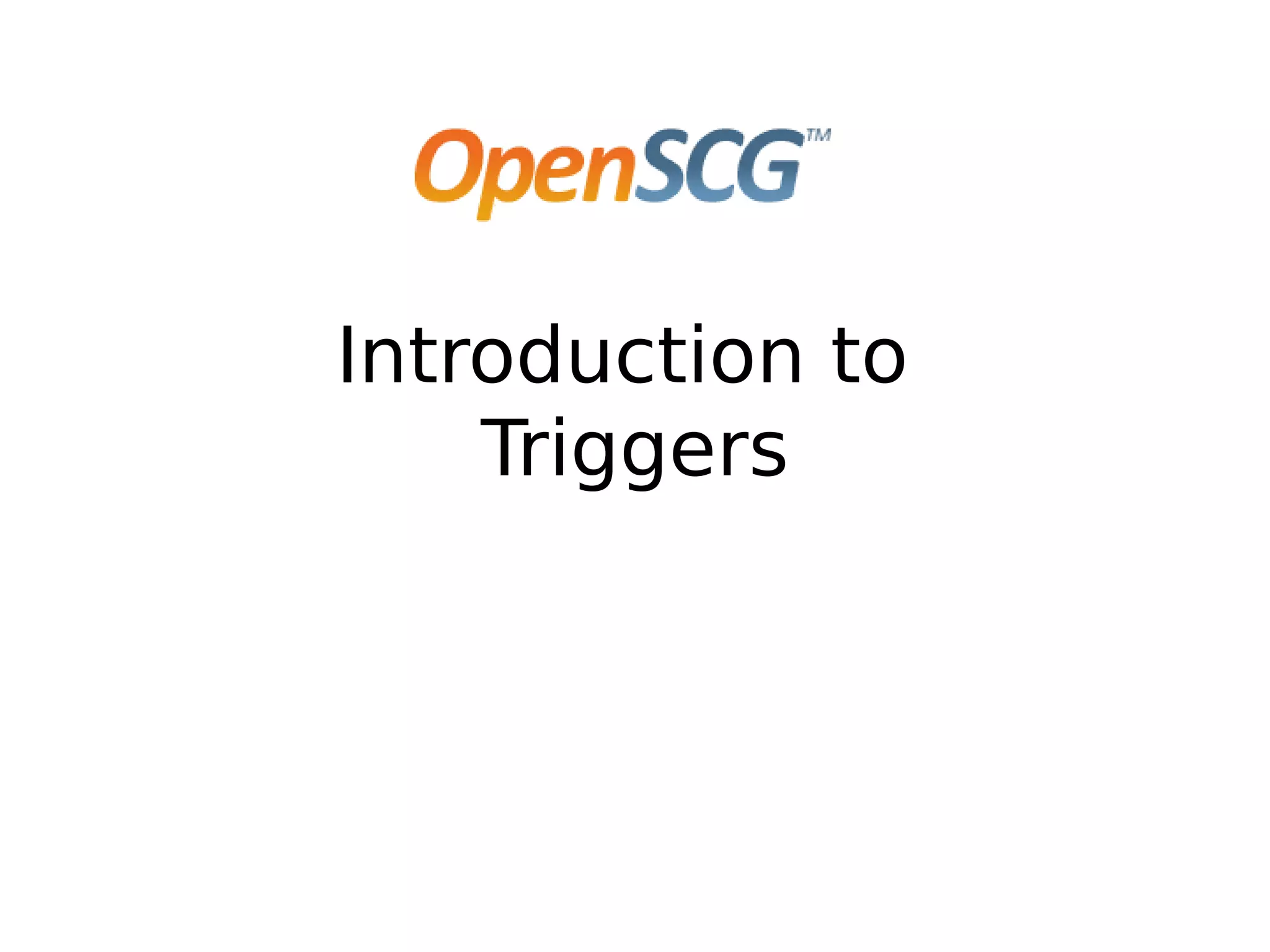 An Introduction To PostgreSQL Triggers | PPT