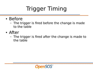 An Introduction To PostgreSQL Triggers | PDF