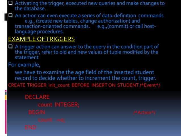 Triggers And Active Database 