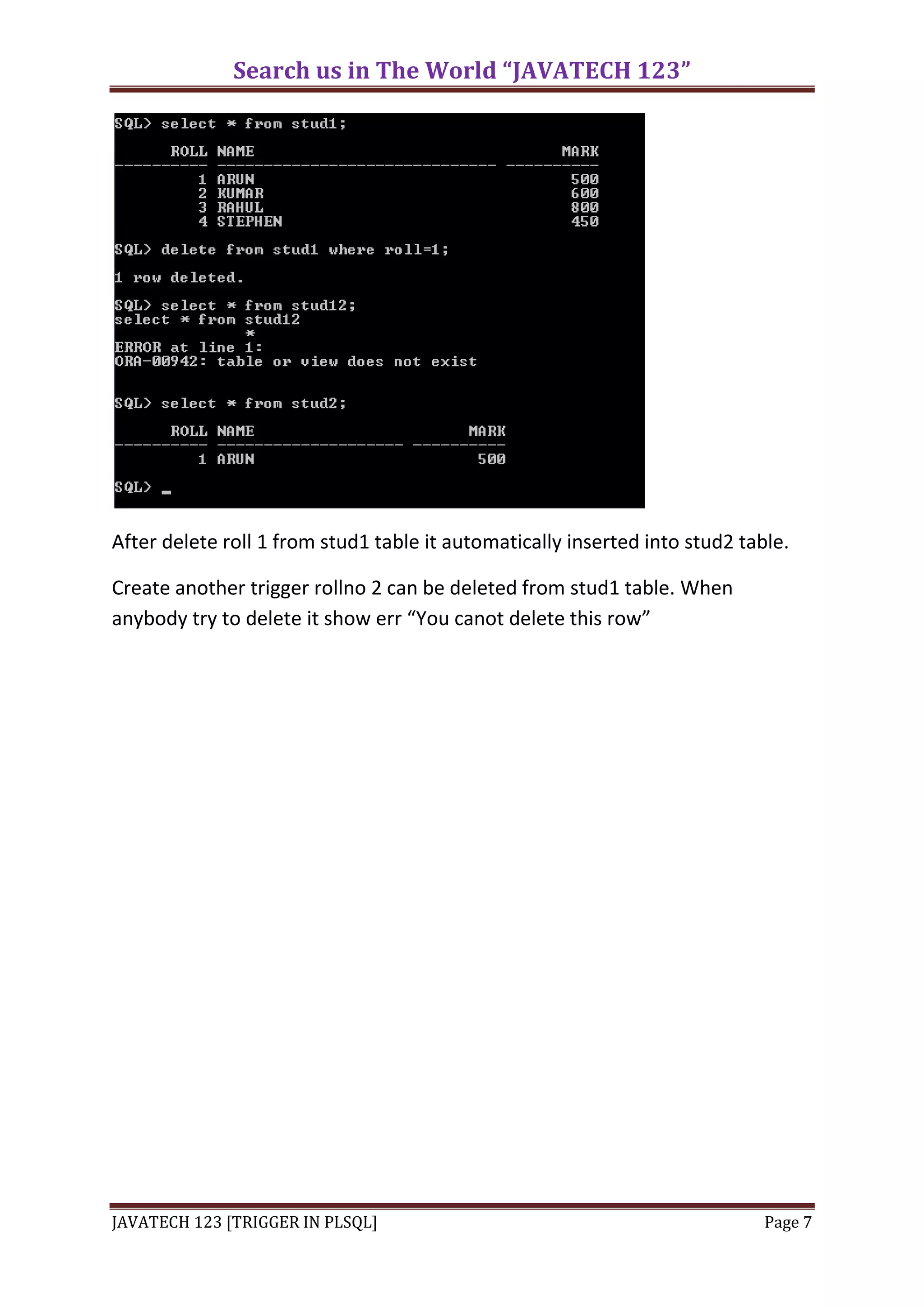 Triggers in plsql | PDF