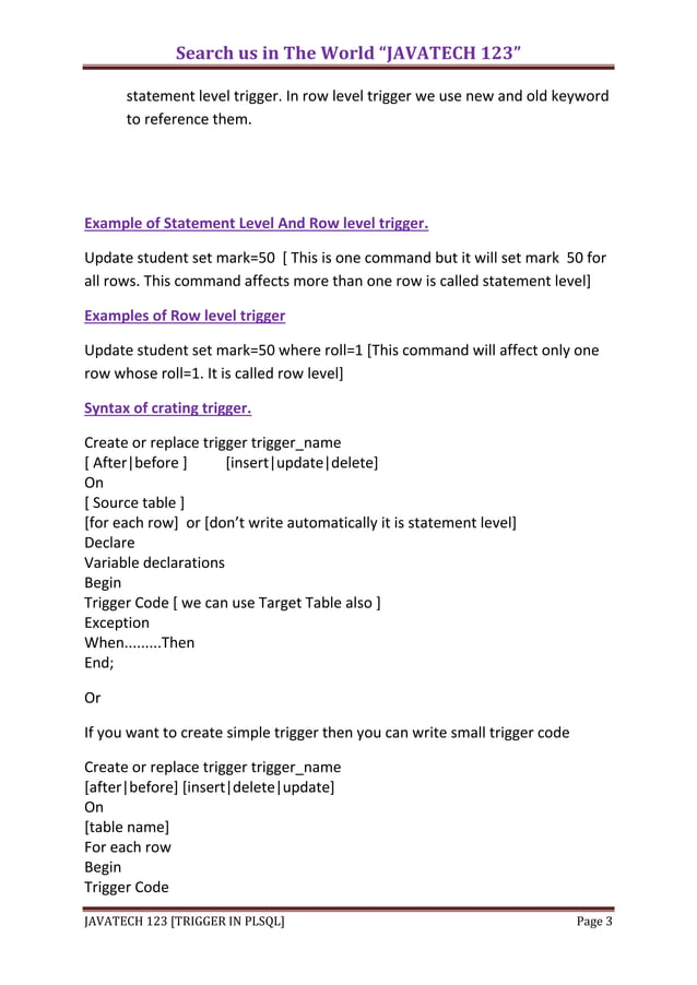 Triggers in plsql | PDF