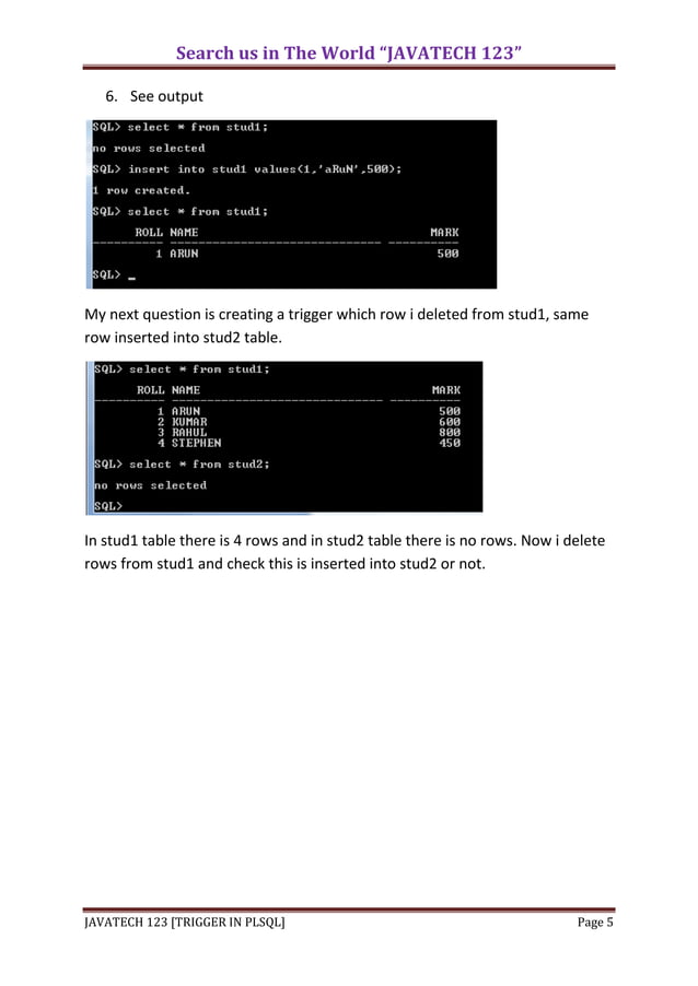 Triggers in plsql | PDF