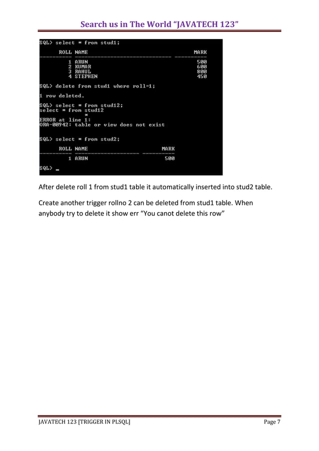 Triggers in plsql | PDF