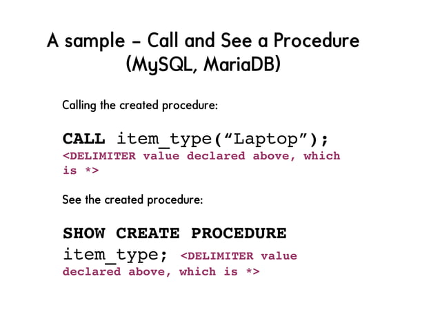 Triggers And Stored Procedures Ppt 