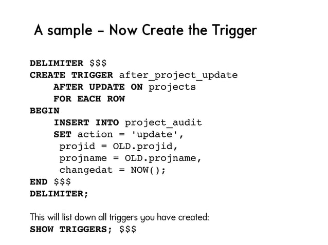 Triggers And Stored Procedures Ppt