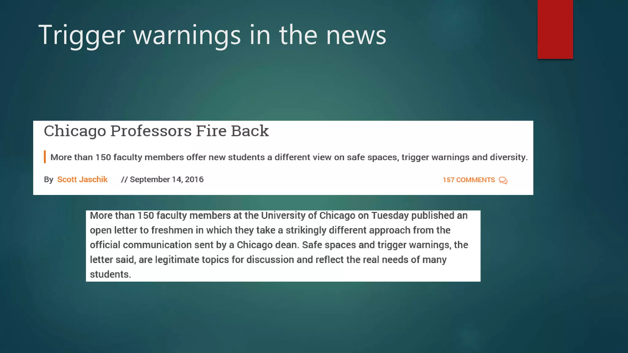 Trigger warnings presentation | PPTX