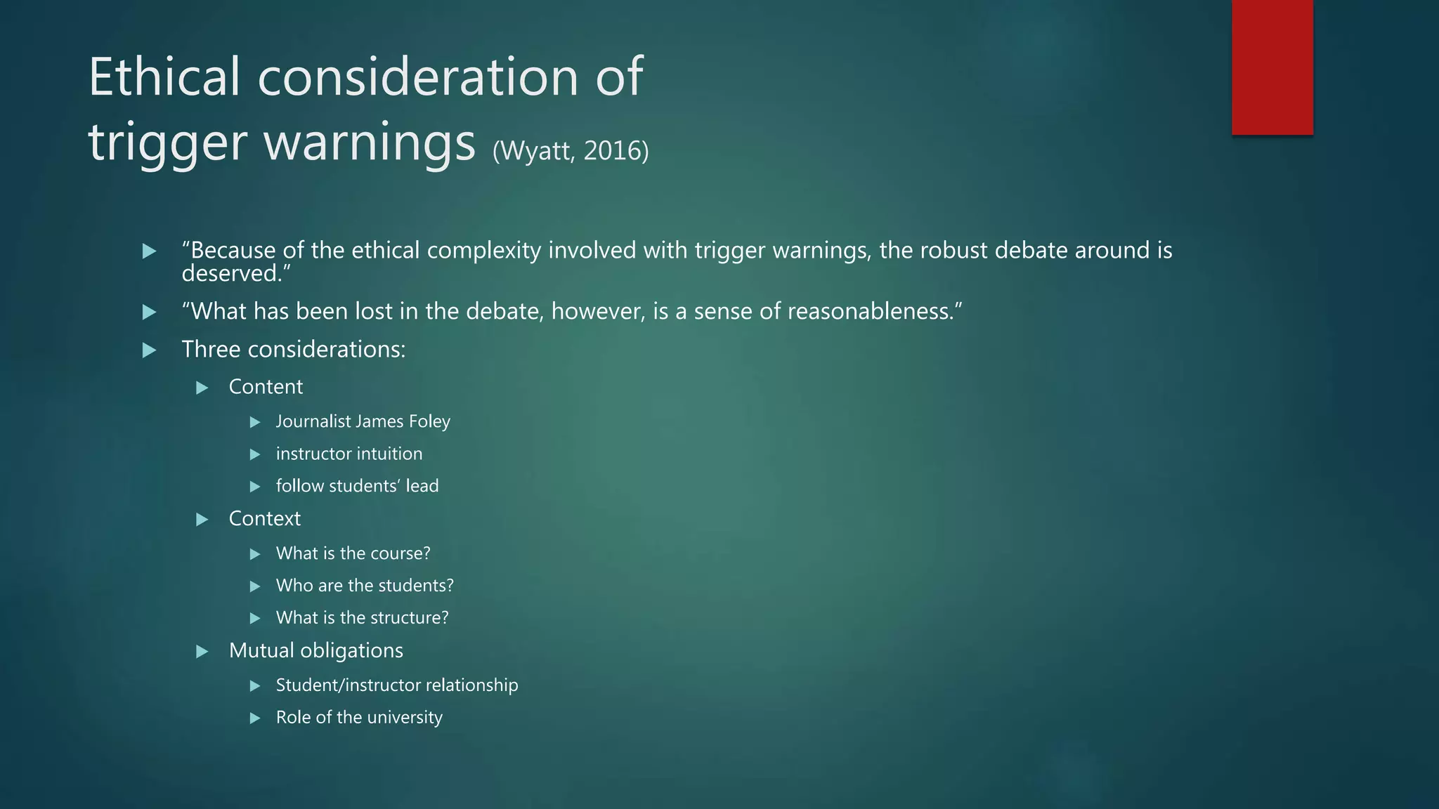 Trigger warnings presentation | PPTX