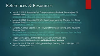 Trigger warnings presentation | PPTX