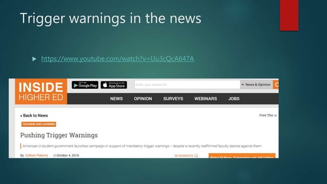 Trigger warnings presentation | PPT