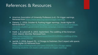 Trigger warnings presentation | PPTX