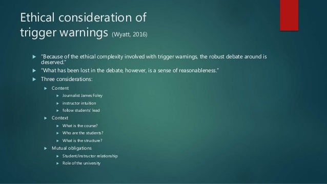 Trigger warnings presentation