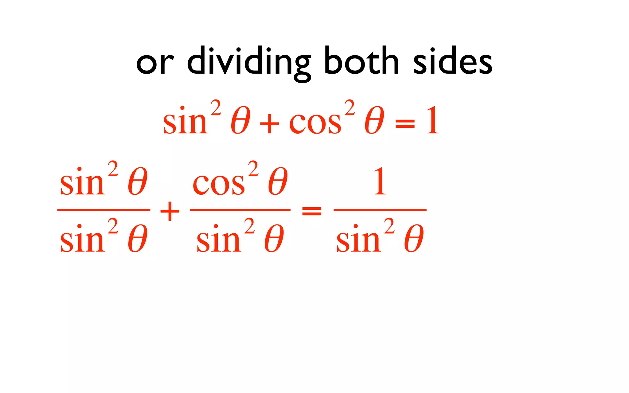 Trig identities | KEY