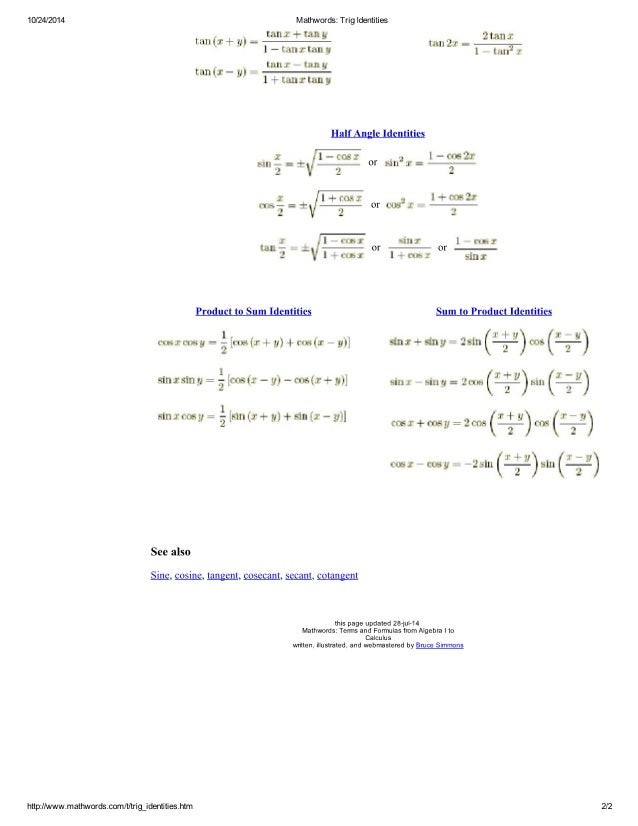 Trig identities