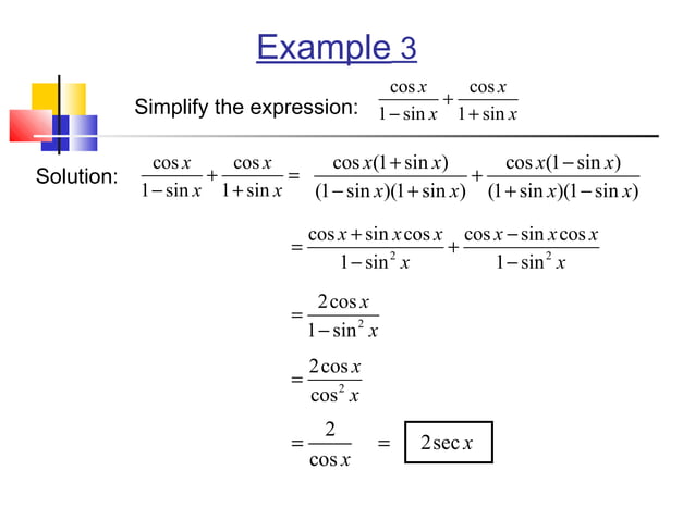 Trig identities | PPT | Physics | Science