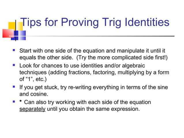 Trig Identities Ppt Physics Science 3795