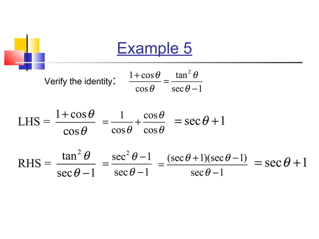 Trig identities | PPT | Physics | Science