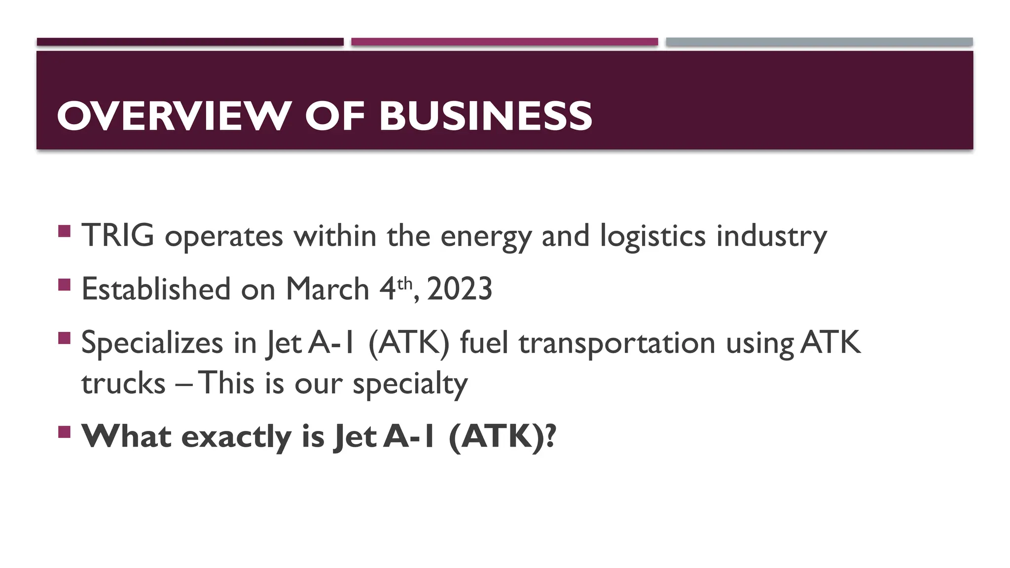 Trig logistics 3.0.pptx. Samuel Maliki Oz | PPTX