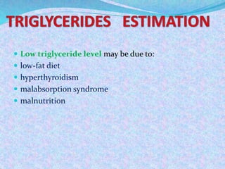 Triglyceride estimation | PPTX