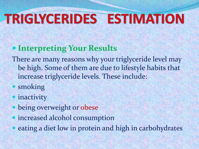 Triglyceride estimation | PPTX | Endocrine and Metabolic Diseases ...