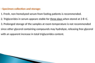 TRIGLYCERIDE ESTIMATION IN SERUM-ENZYMATIC METHOD . | PPT