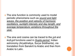 Trignometric functions :sine and cosine | PPT