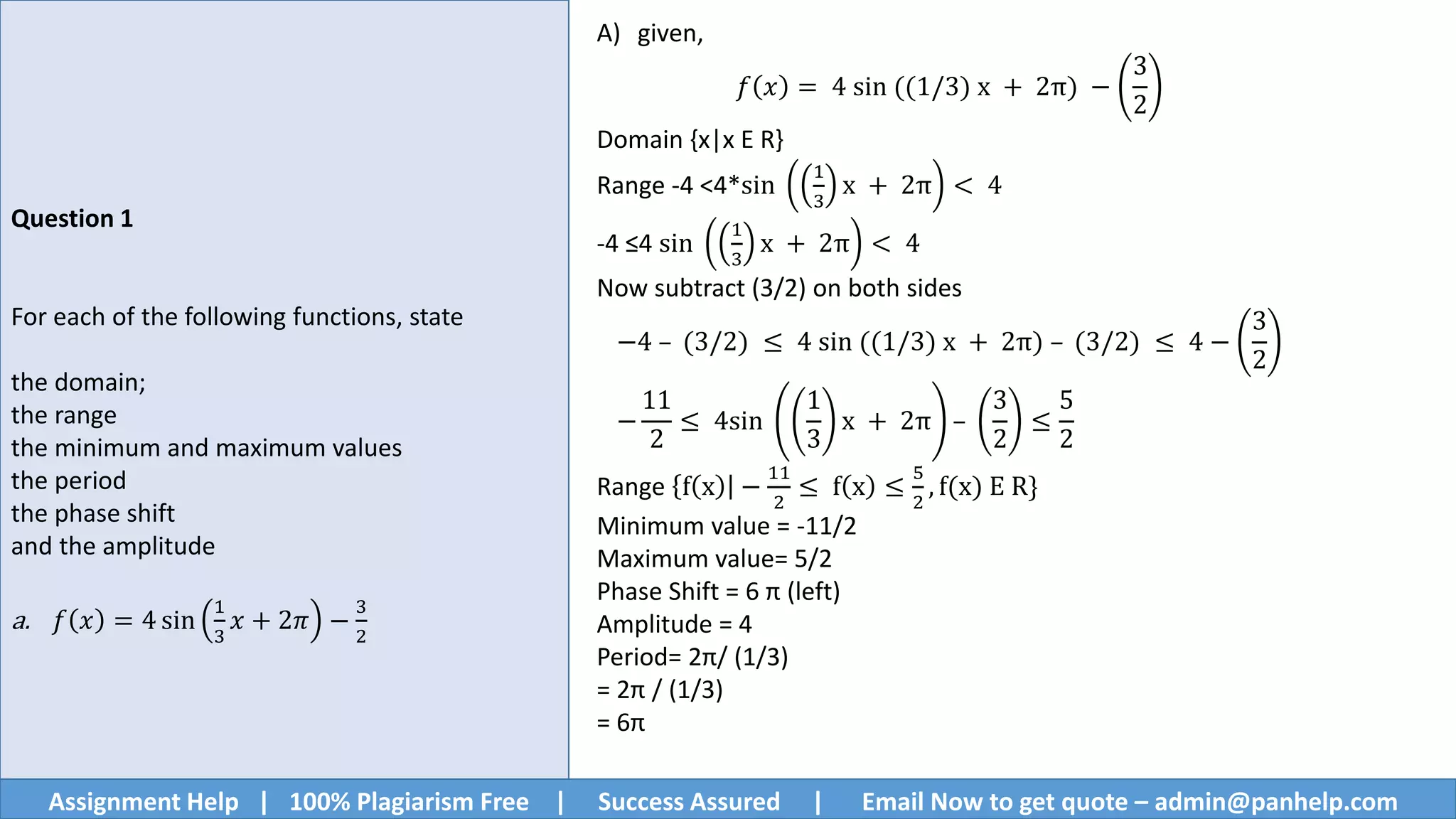 Trigonometric Functions and Graphs Assignment-Advance Function - VHS ...