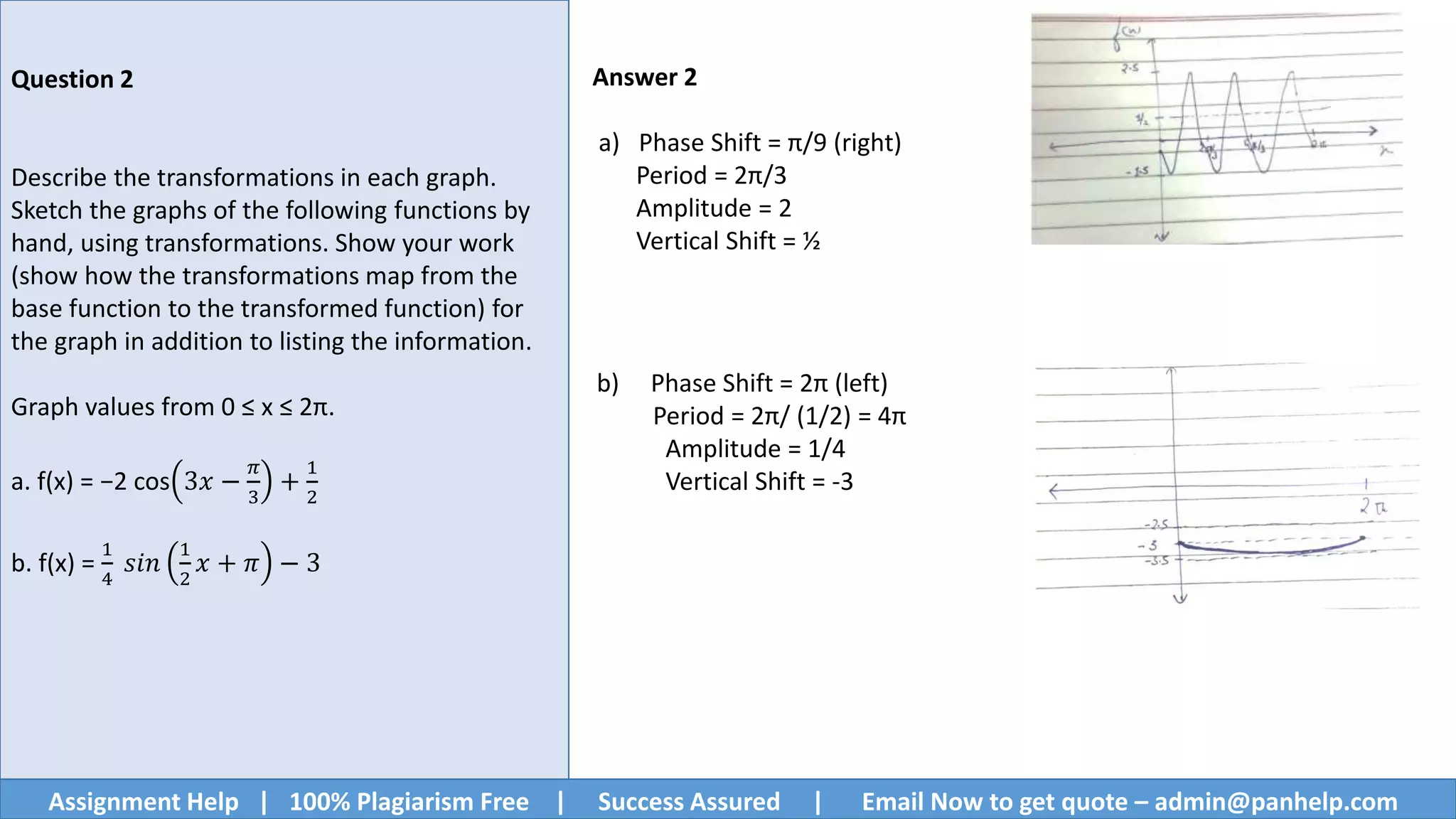 Trigonometric Functions and Graphs Assignment-Advance Function - VHS ...